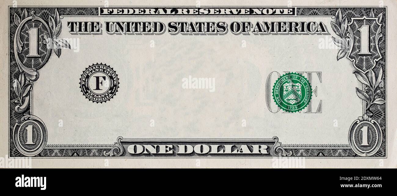 Blank One Dollar Bill Template