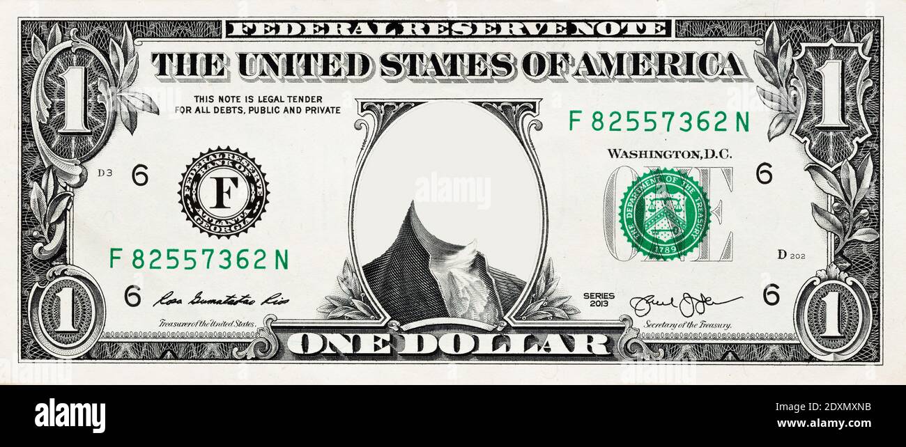 U.S. 1 dollar border with empty middle area Stock Photo - Alamy
