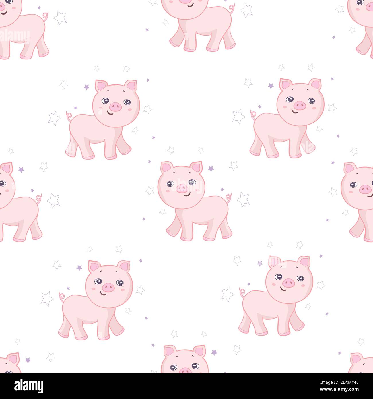 seamless pattern, piggy art background design for fabric and decor ...