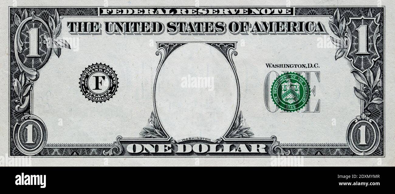 U.S. 1 dollar border with empty middle area Stock Photo - Alamy