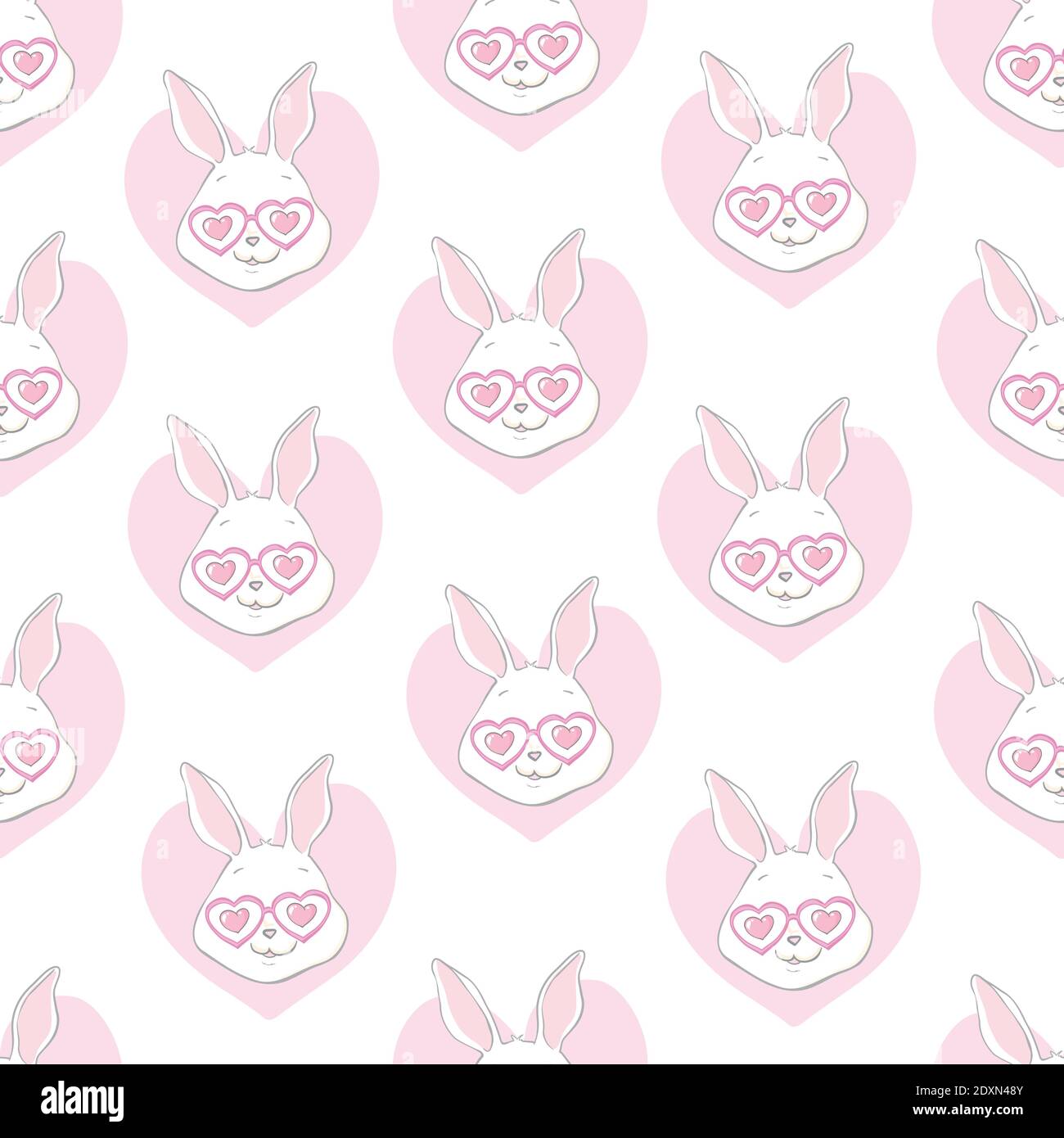 Cute rabbit face. Seamless wallpaper Stock Vector Image & Art - Alamy
