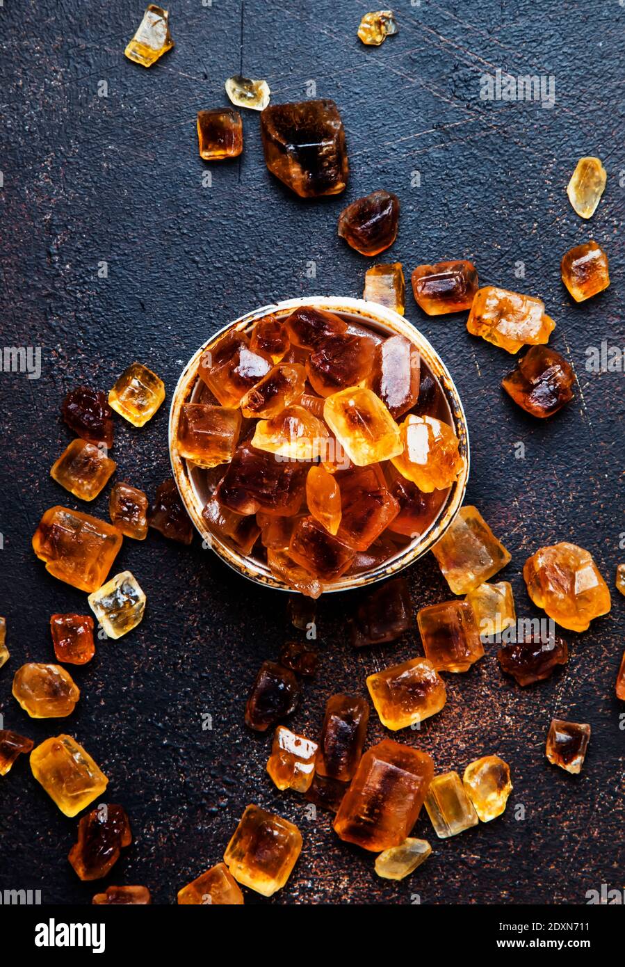 Brown candy cane sugar, top view Stock Photo - Alamy