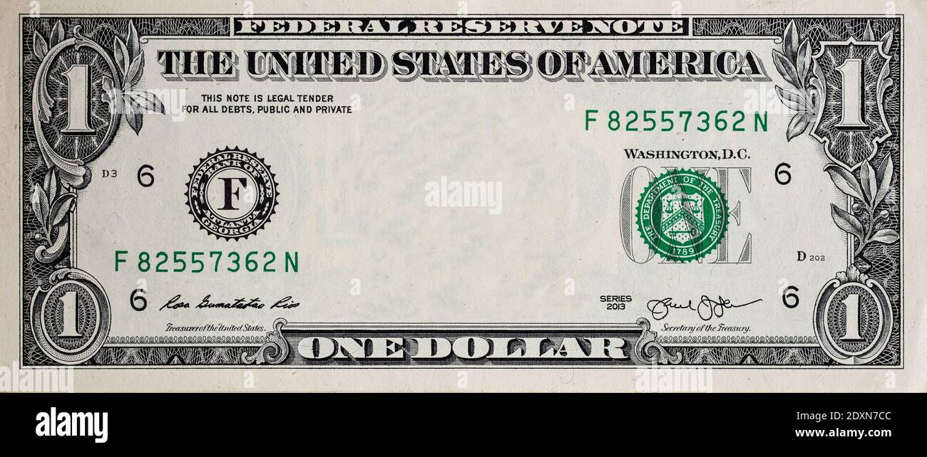 U.S. 1 dollar border with empty middle area Stock Photo - Alamy