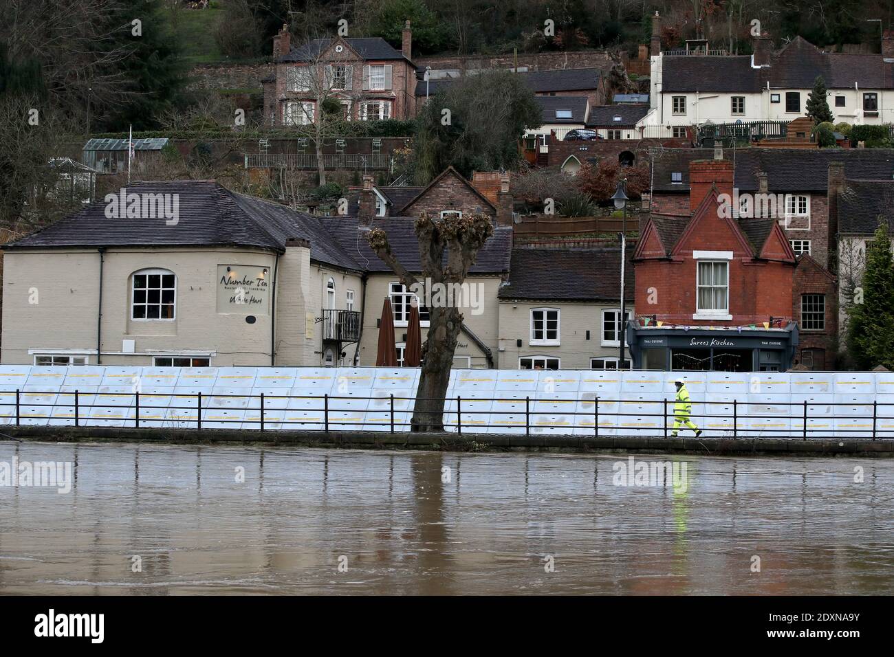 Flood defences have been installed in Ironbridge, Shropshire, ahead of ...
