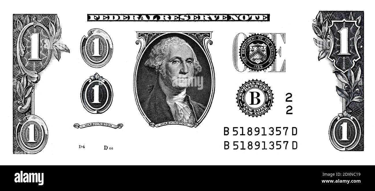 Front side of 1 dollar banknote hi-res stock photography and images - Alamy