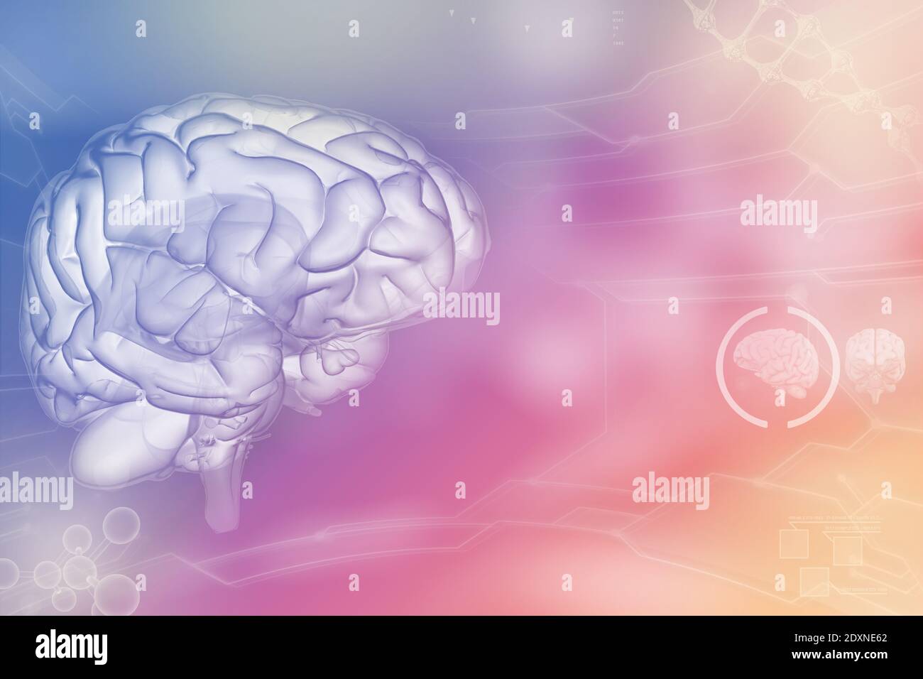 Human brain, nerve work concept - detailed electronic background or ...
