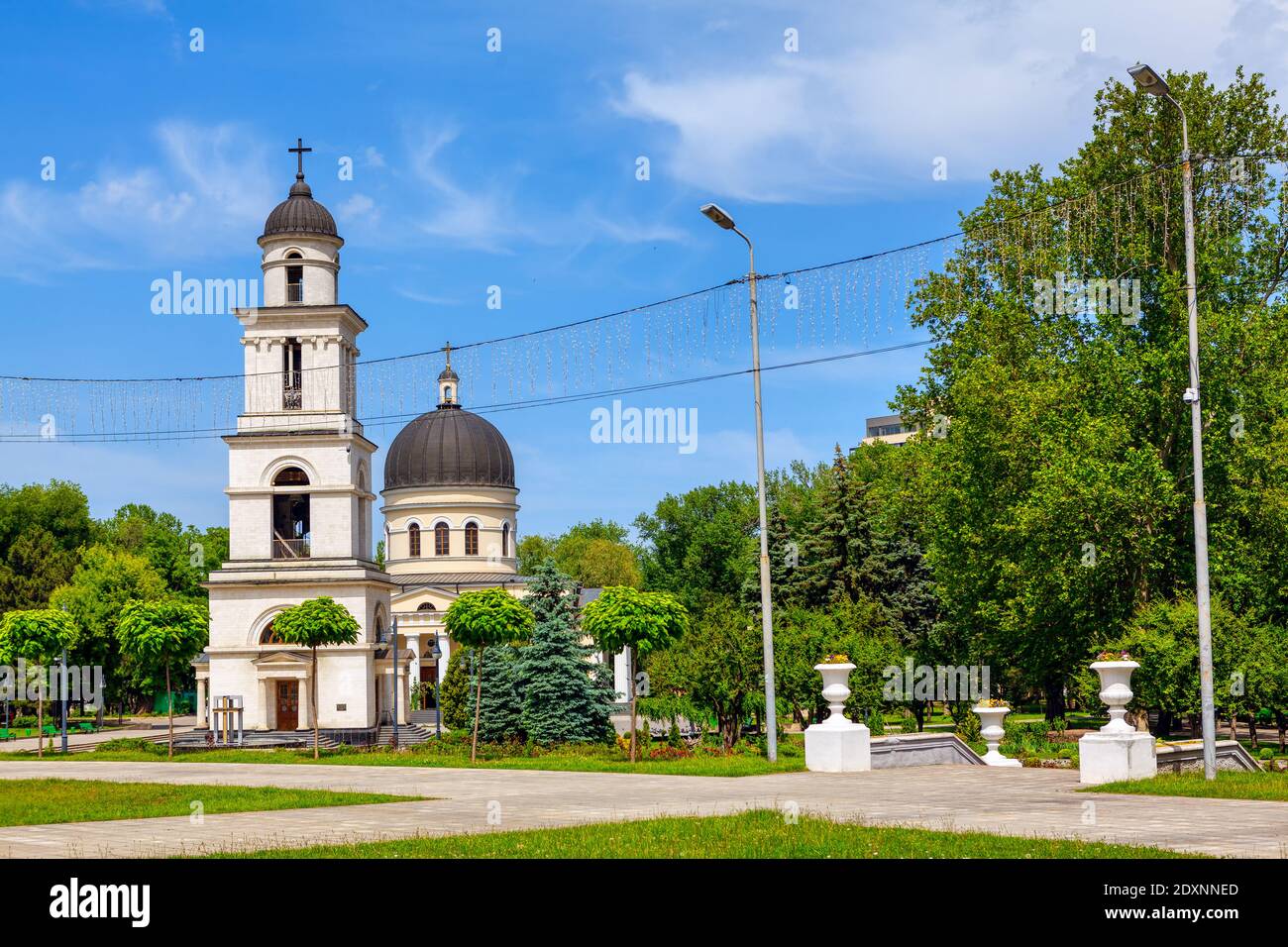 Central District of Chisinau Moldova . Cathedral and Steeple in Central ...