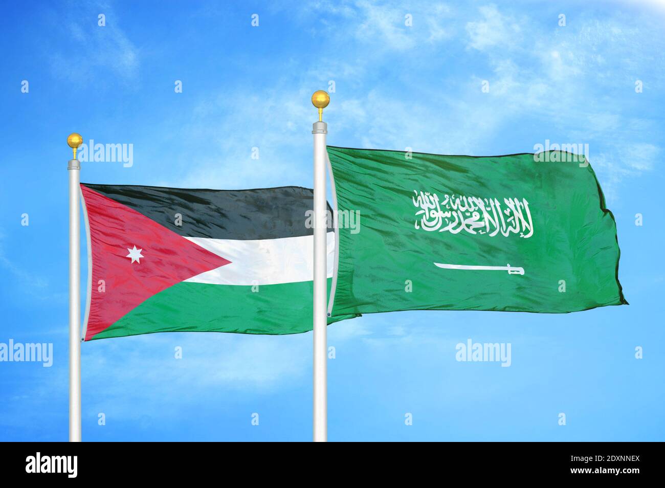 Saudi arabia jordan flag hi-res stock photography and images - Alamy