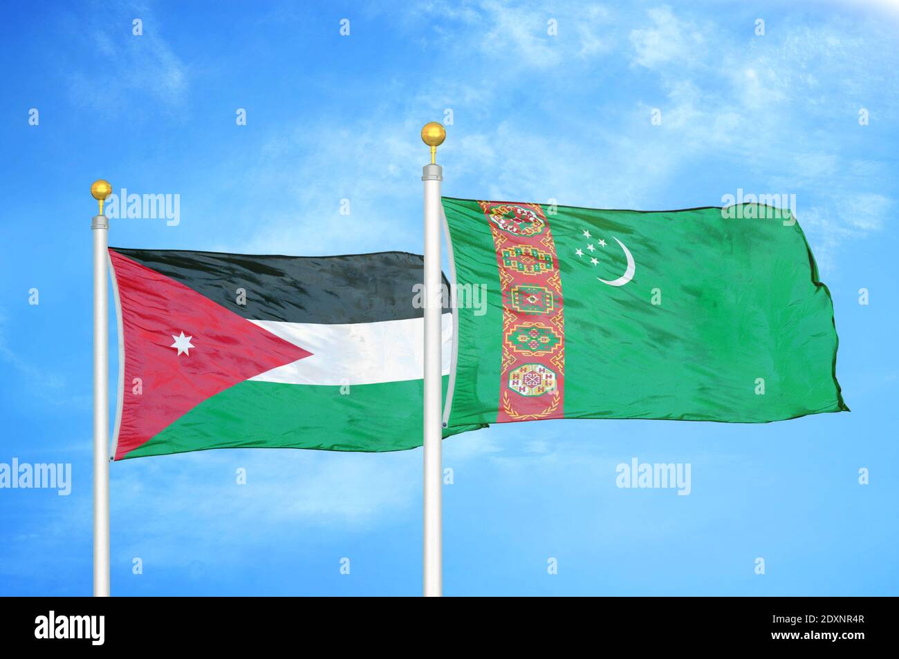 Turkmenistan jordan flag hi-res stock photography and images - Alamy