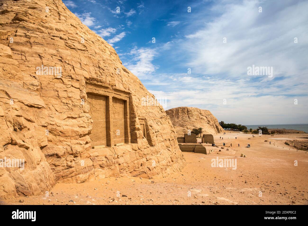 Egypt, Abu Simbel, Tepmle with hieroglyphics and The Great Temple ...