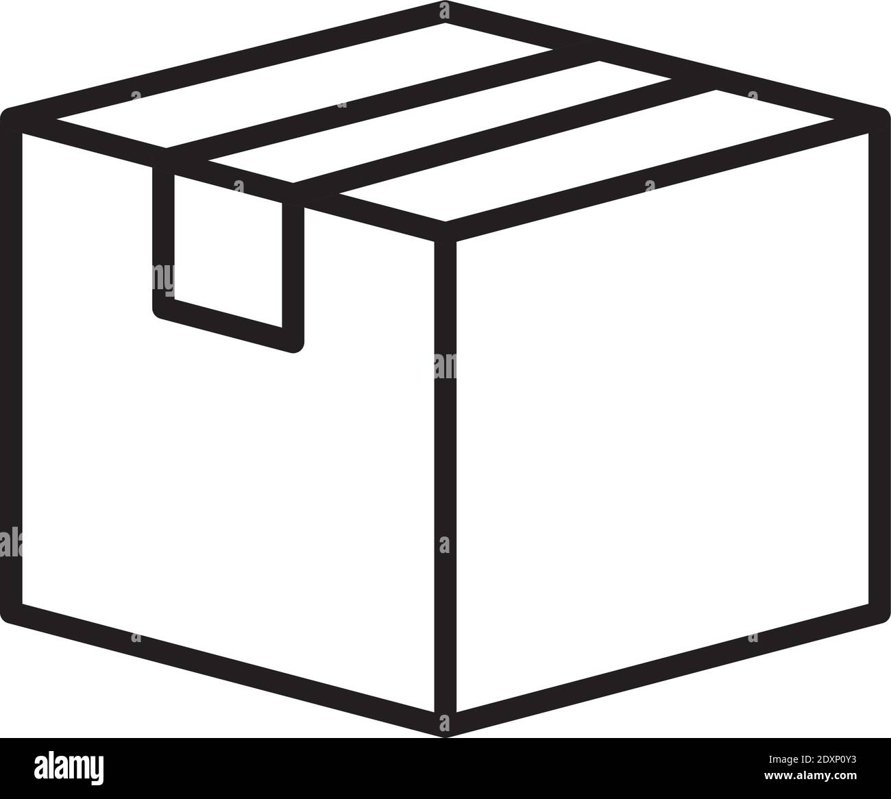 box carton packing postal service line style vector illustration design ...