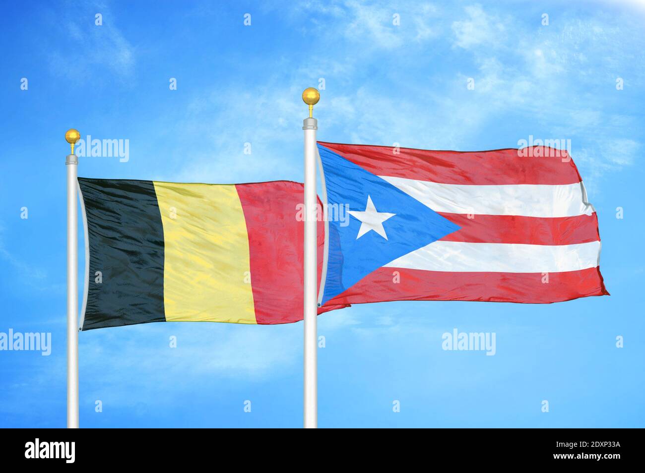 Belgium puerto rico flags hi-res stock photography and images - Alamy