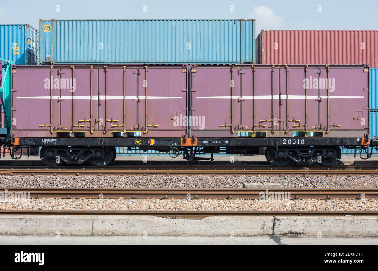 Train On Railroad Track Stock Photo - Alamy