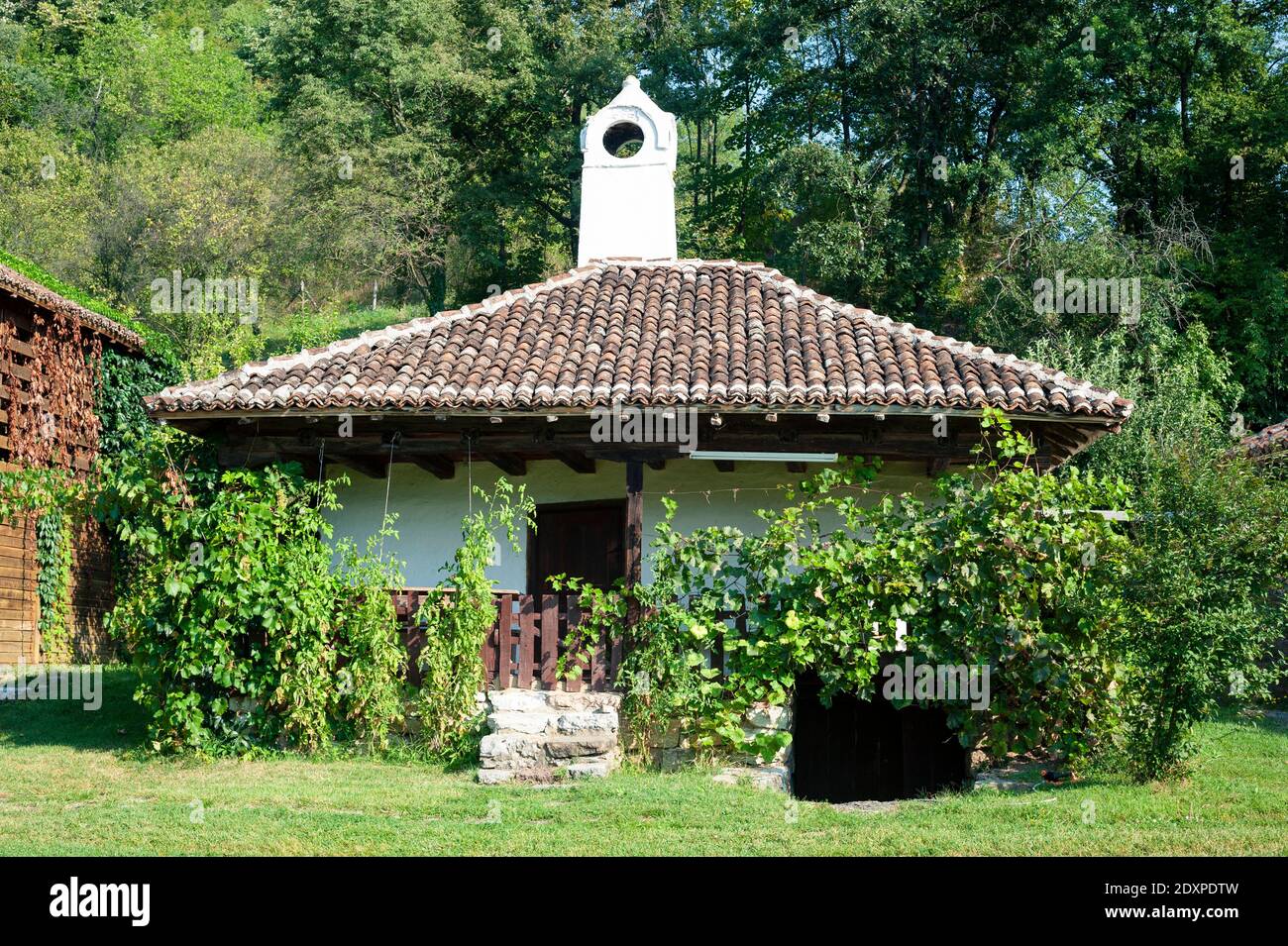 Old Balkan style architecture, houses in Lepenski Vir archeological ...