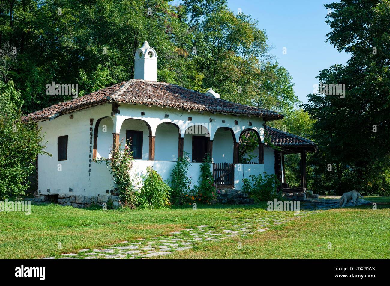 Old Balkan style architecture, houses in Lepenski Vir archeological ...