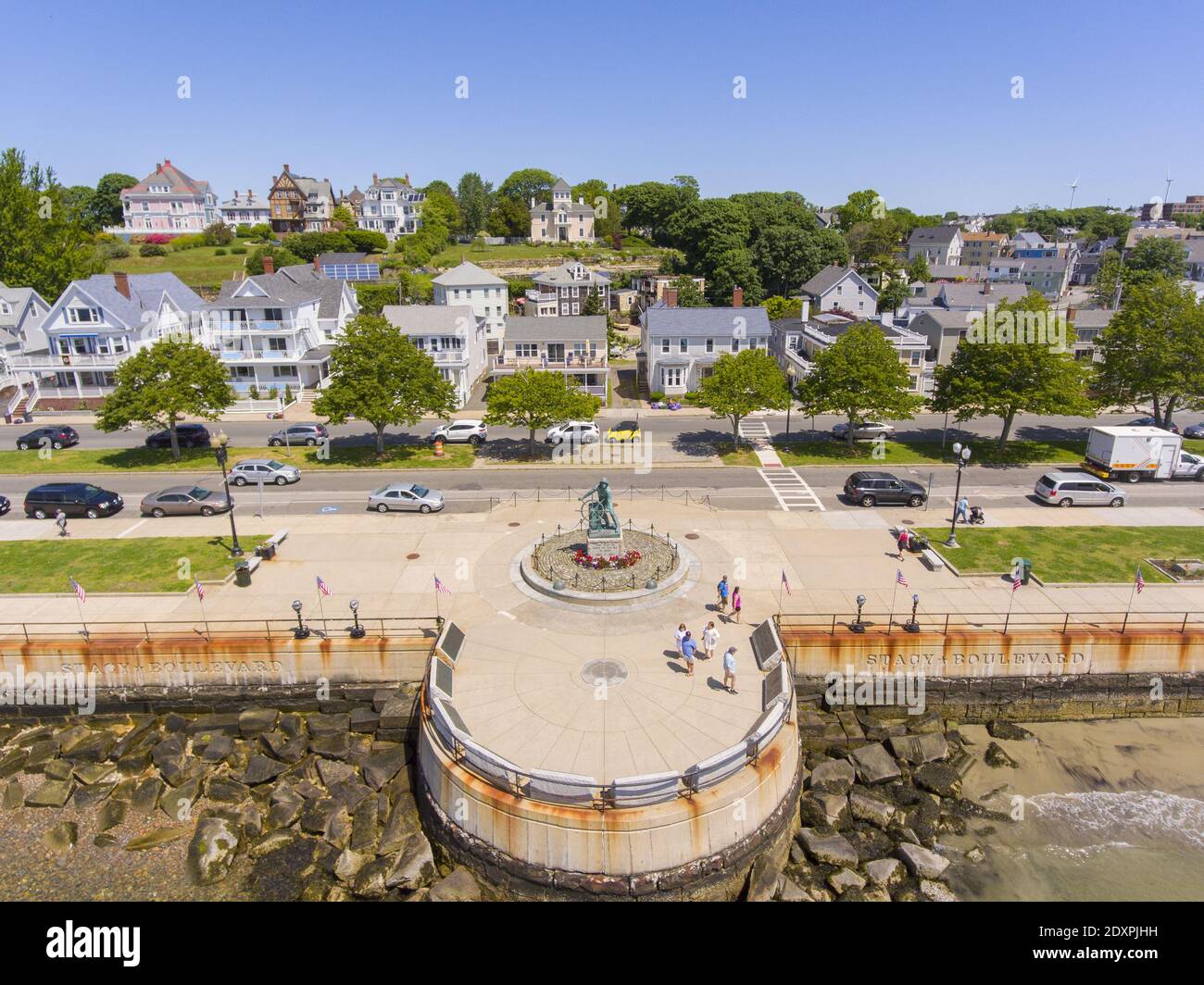 Gloucester Fisherman's Memorial (a.k.a. Man at the Wheel) located near ...