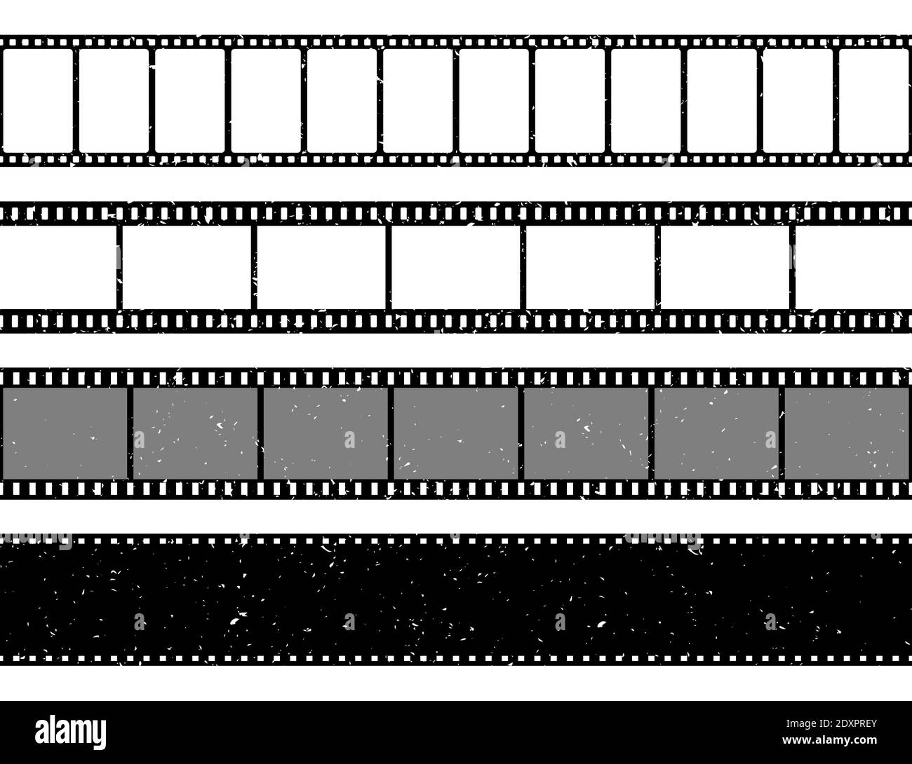 Grunge film strips collection. Old retro cinema movie strip. Video ...