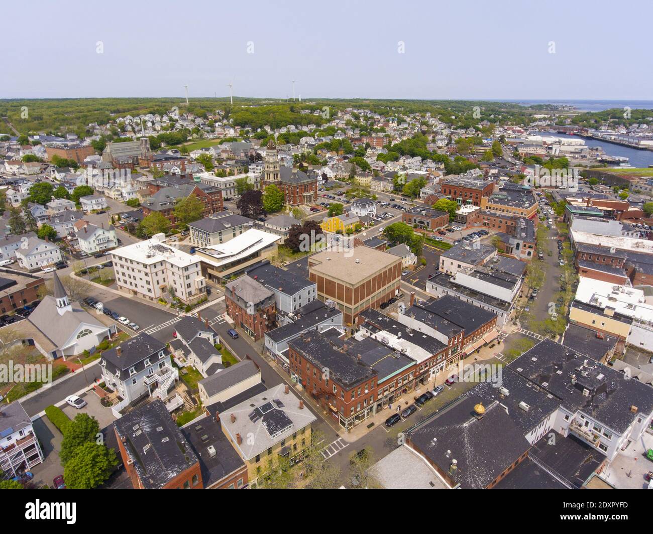 Aerial view of Gloucester City and City Hall, Cape Ann, Massachusetts, USA Stock Photo - Alamy