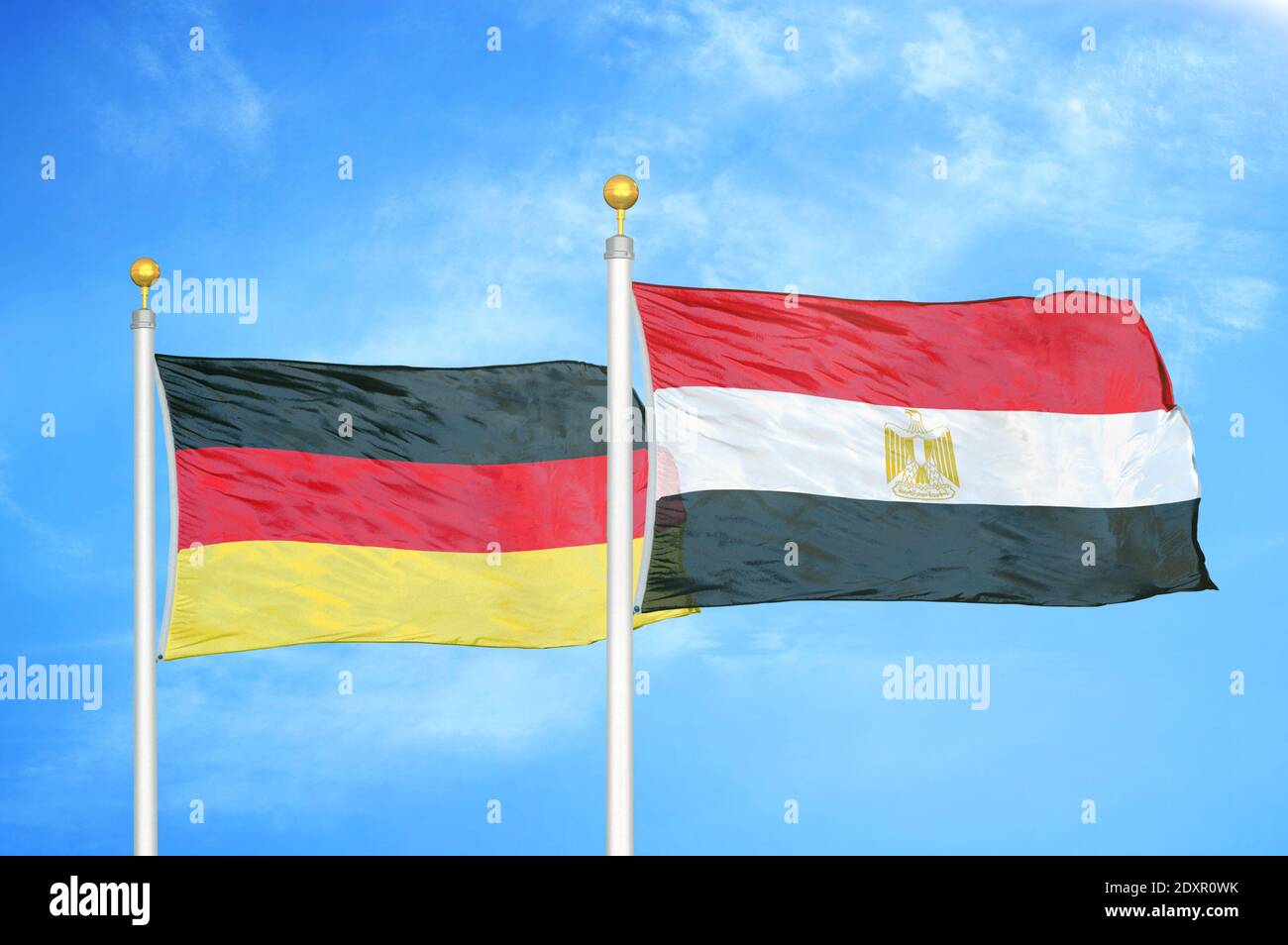 Waving flag germany egypt hi-res stock photography and images - Alamy