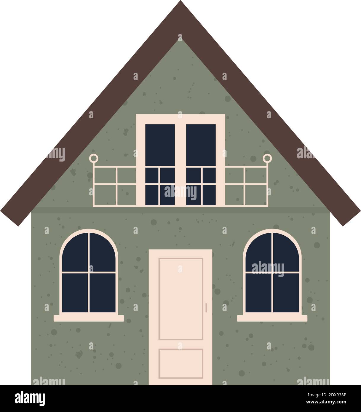 little classic house icon over white background, colorful design ...