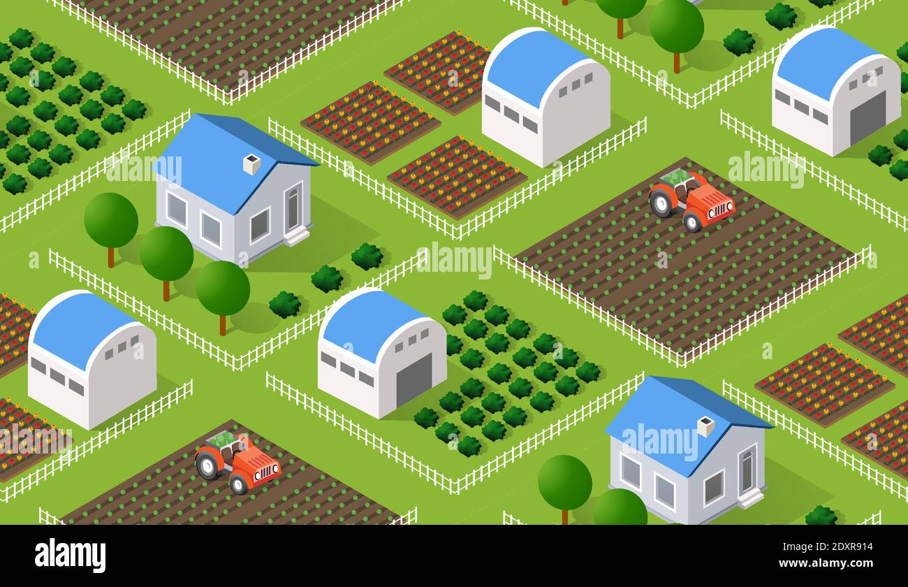 Seamless vector nature rural illustration Stock Vector Image & Art - Alamy