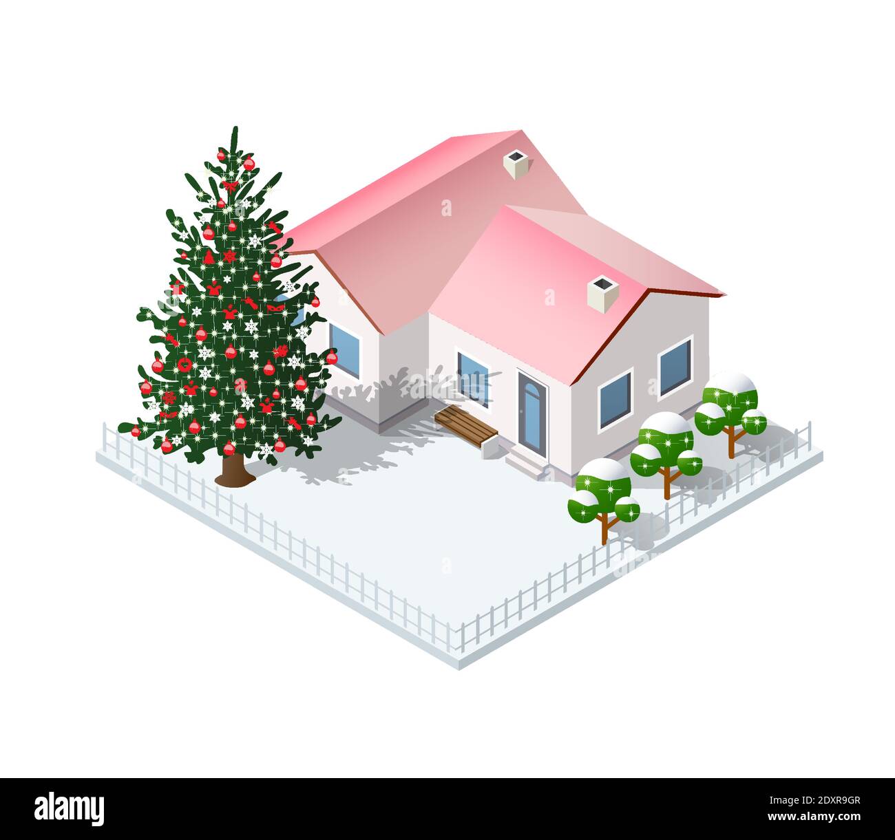 Winter city Stock Vector Images - Alamy