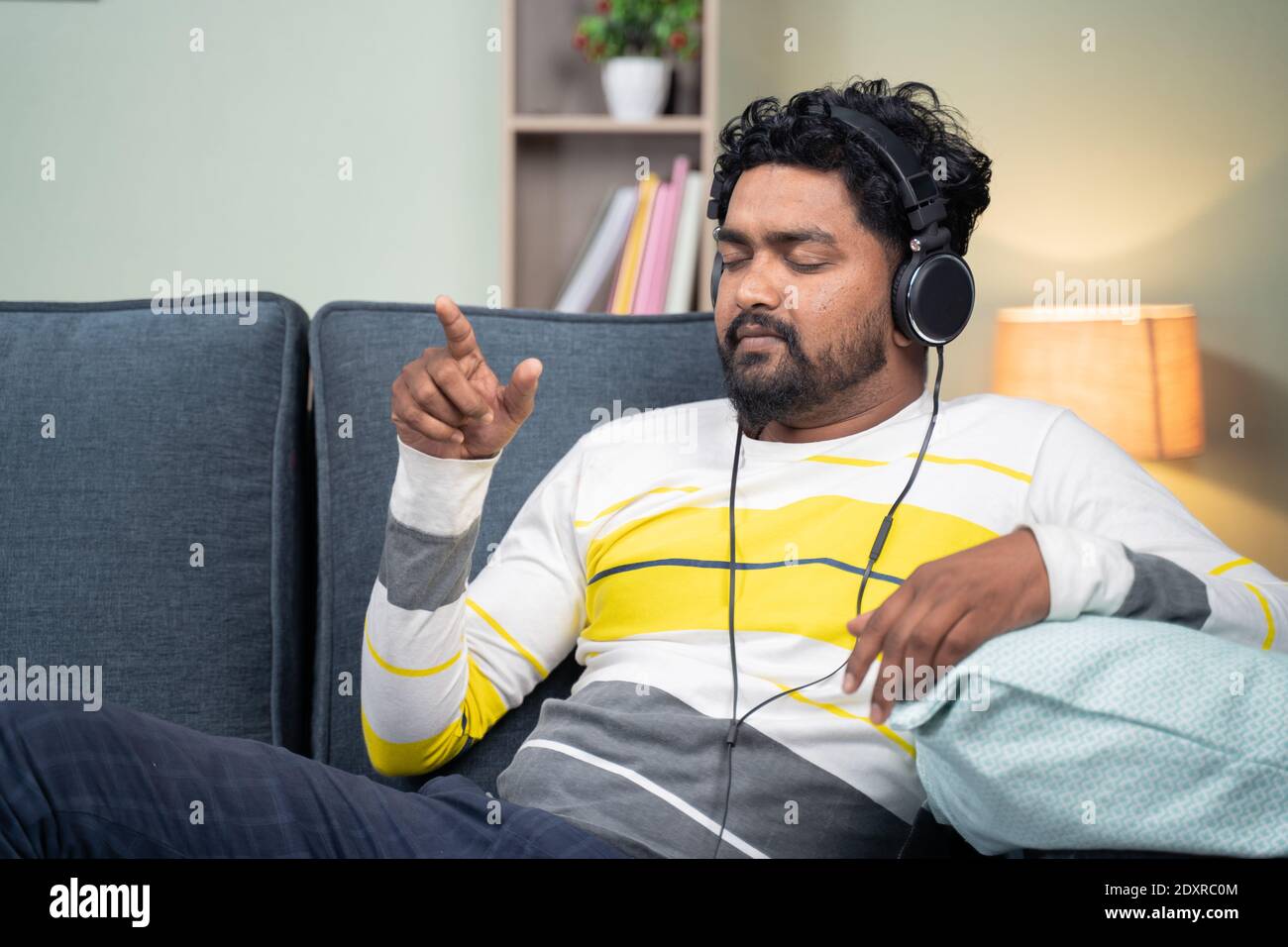 Peaceful Person Listening To Music