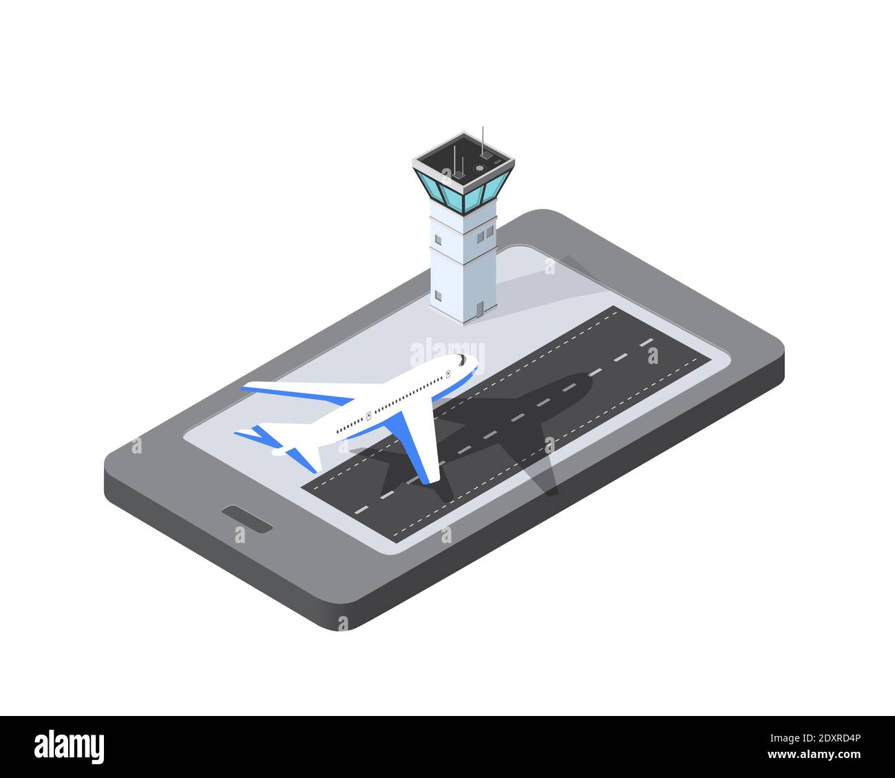Phone concept airport runway airplane Stock Vector Image & Art - Alamy