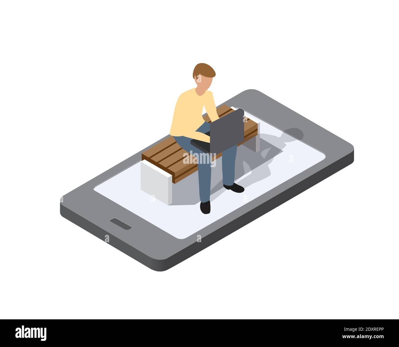 Man using phone portrait Stock Vector Images - Alamy