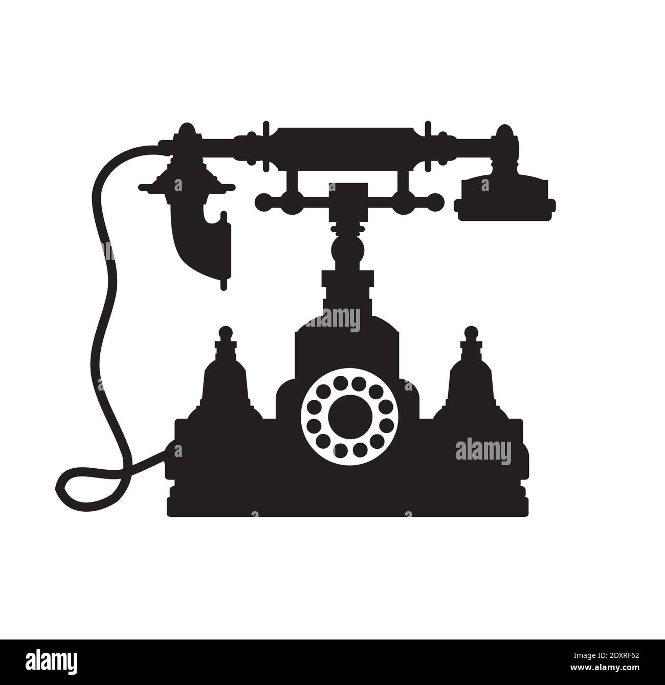 Vintage telephone illustration Cut Out Stock Images & Pictures - Alamy