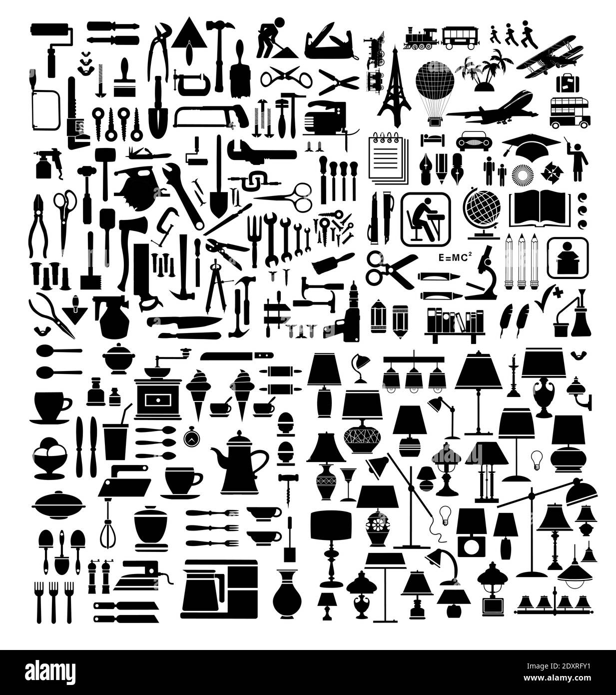 Old vintage icons silhouette retro Stock Vector Image & Art - Alamy