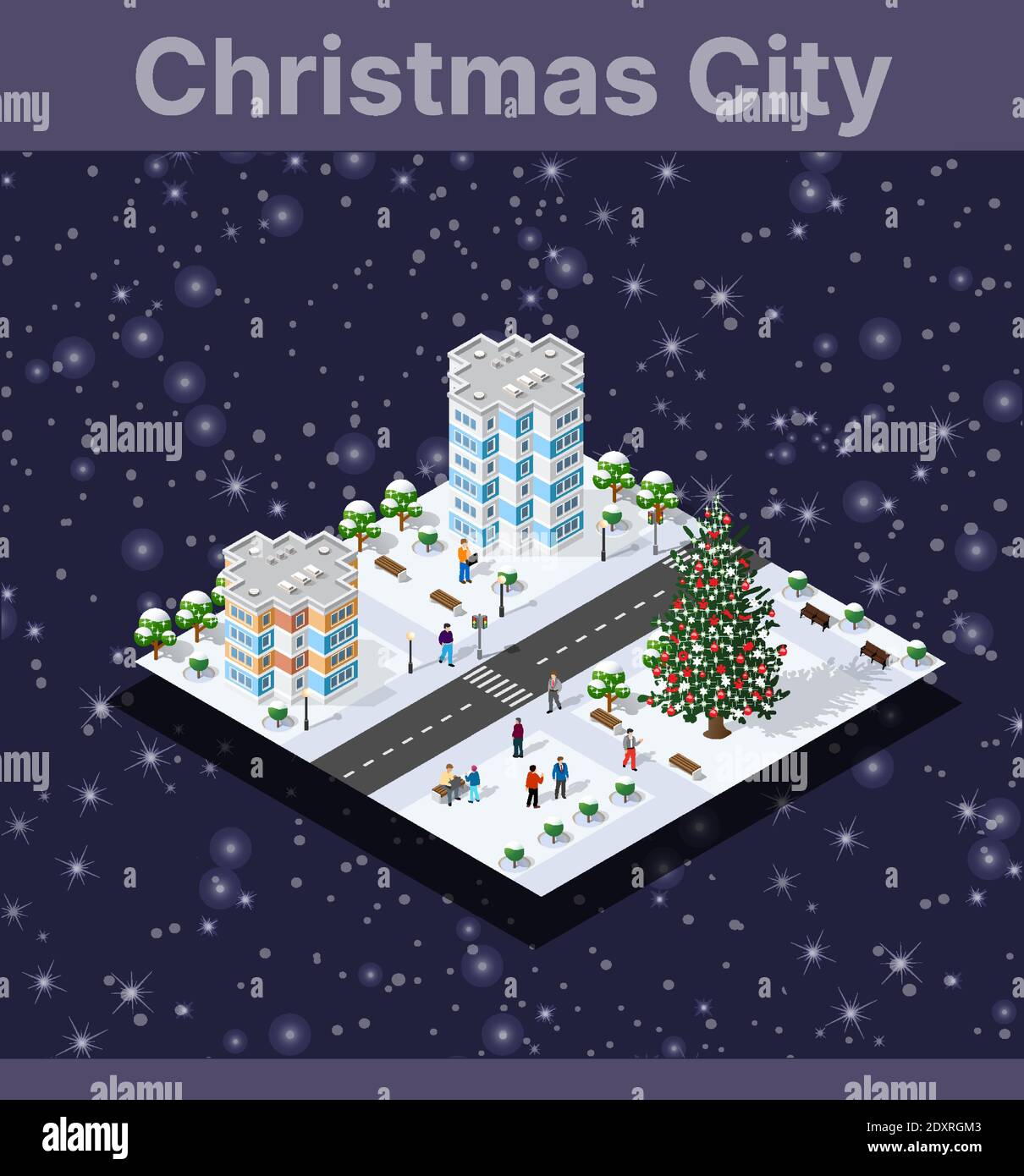 Snow covered building pine Stock Vector Images - Alamy