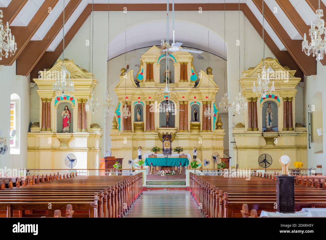 Inside the Tayum Church in Abra, Philippines Stock Photo - Alamy
