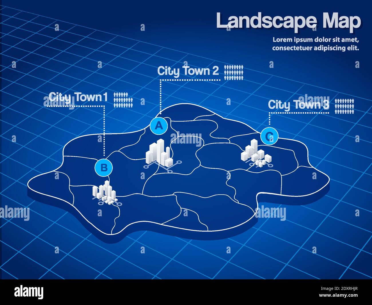 Blueprint isometric map of abstract Stock Vector Image & Art - Alamy