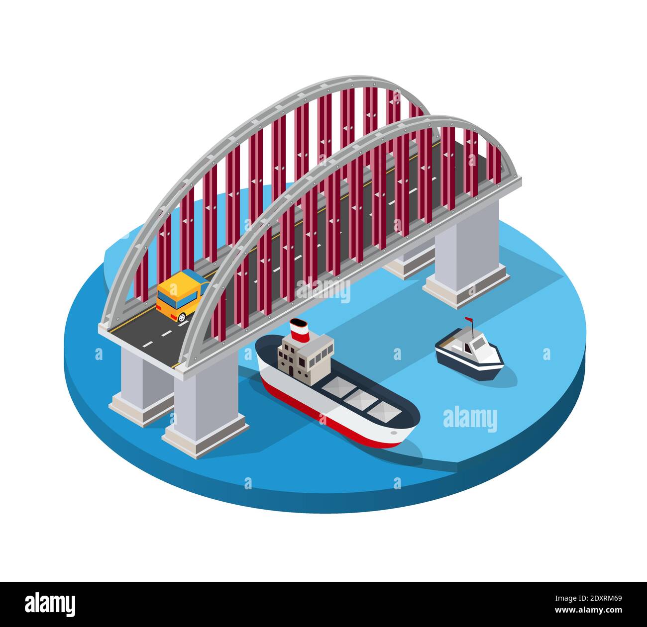 The bridge of urban infrastructure is isometric Stock Vector Image ...