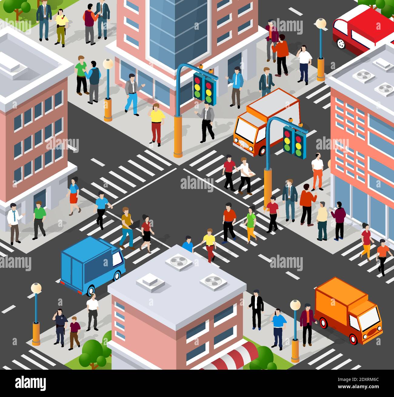 Isometric people walking on the street Stock Vector Image & Art - Alamy