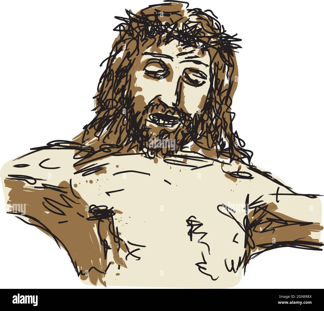 Face of Jesus Christ crucified on the cross, vector illustration Stock ...