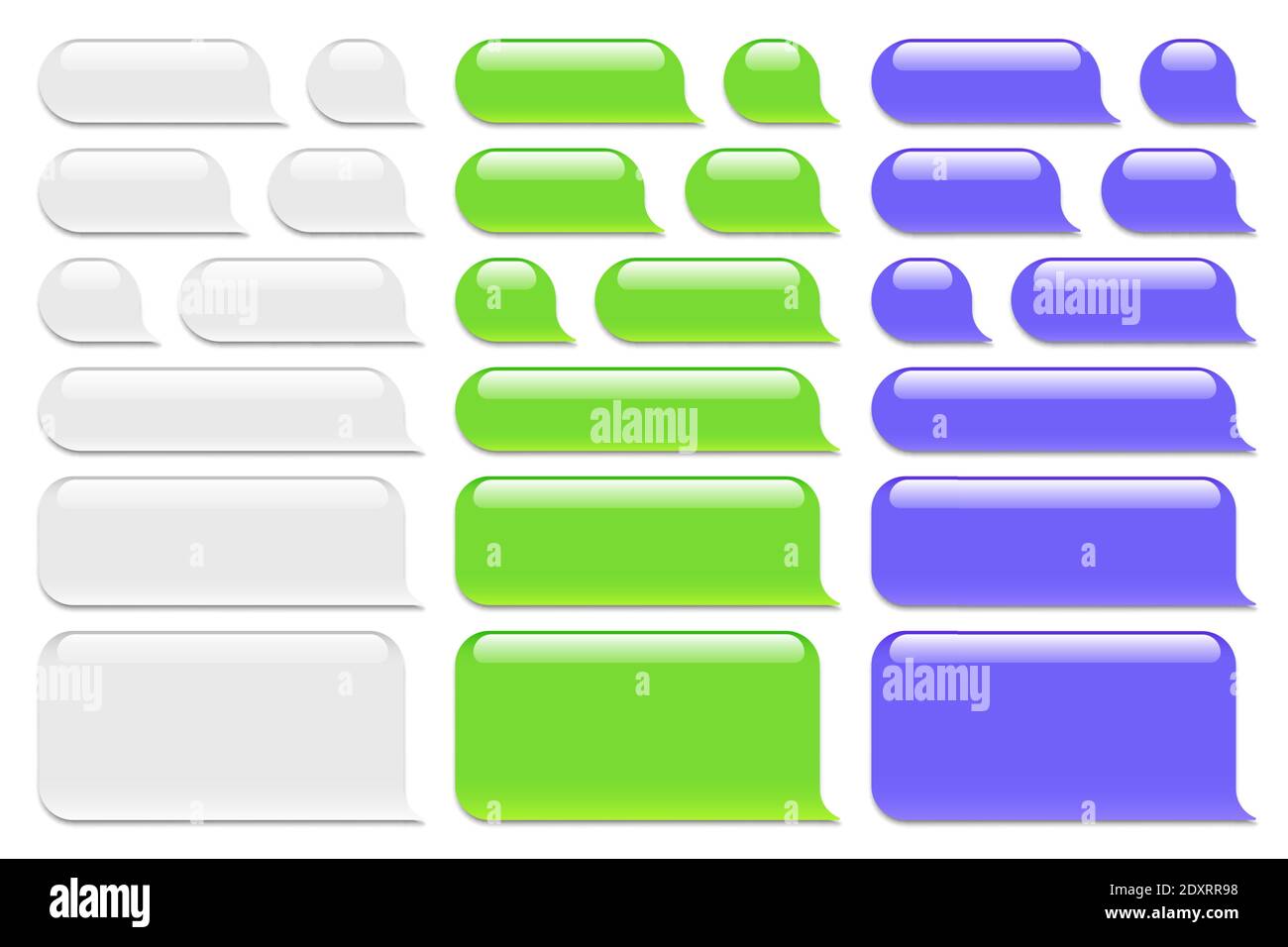 Blank vector message bubbles. Chat or messenger speech bubble. SMS text ...