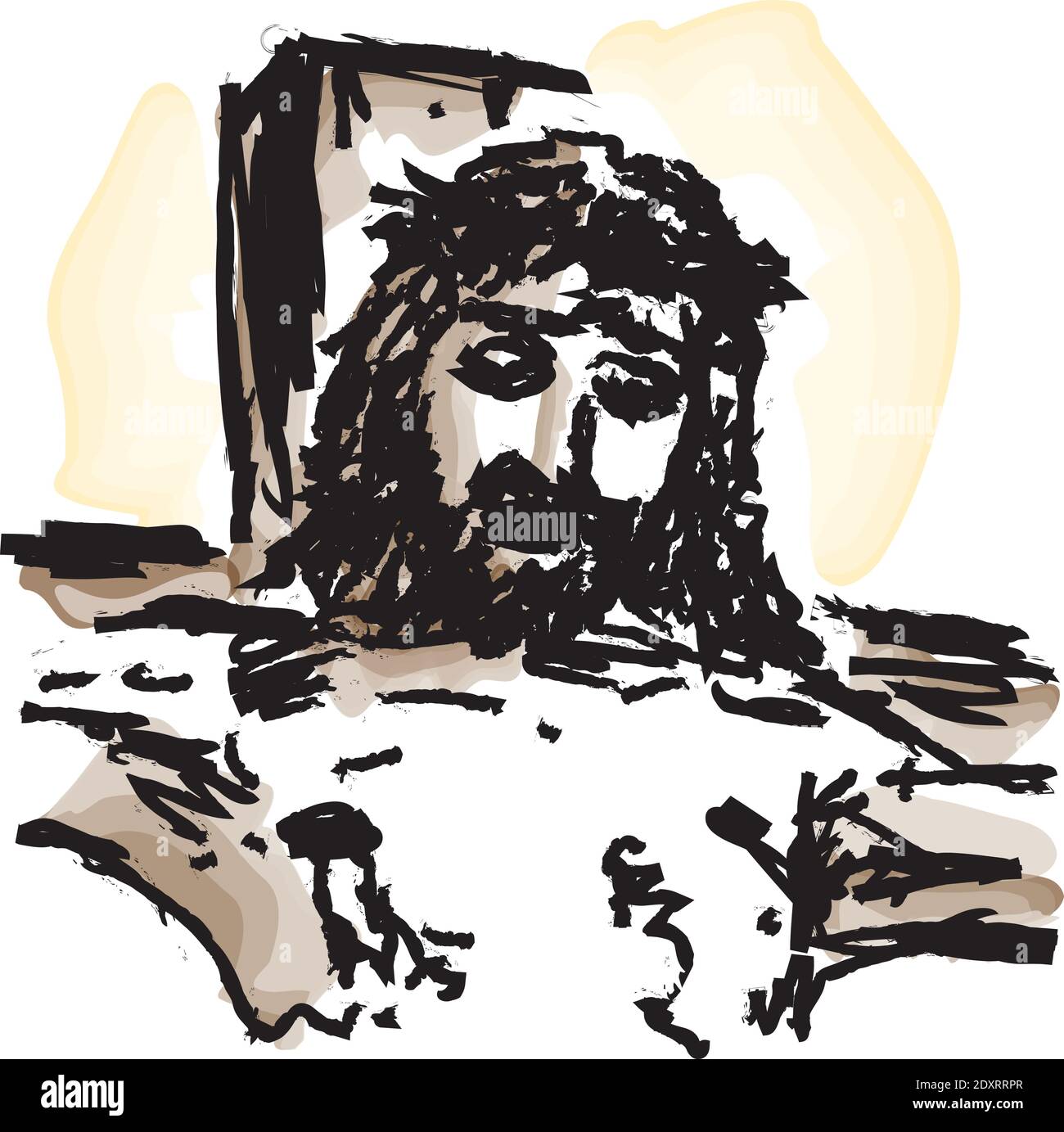 Face of Jesus Christ crucified on the cross, vector illustration Stock ...