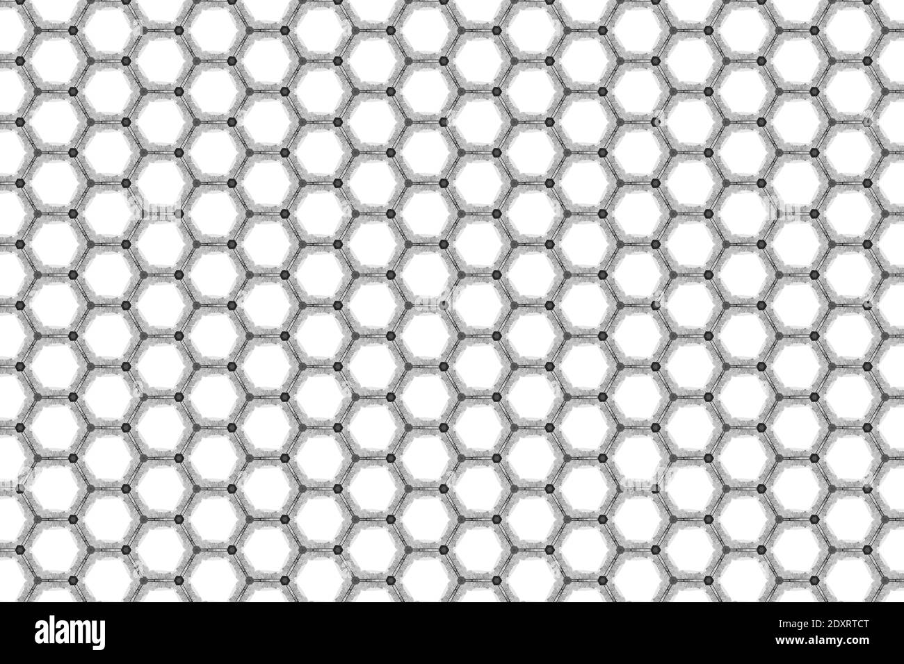 A seamless hexagon pattern in black on white background Stock Photo - Alamy