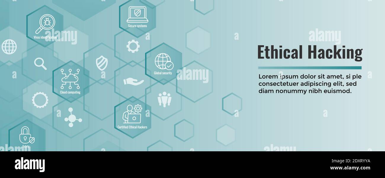 Certified Ethical Hacker - CEH - icon set, web header banner Stock ...