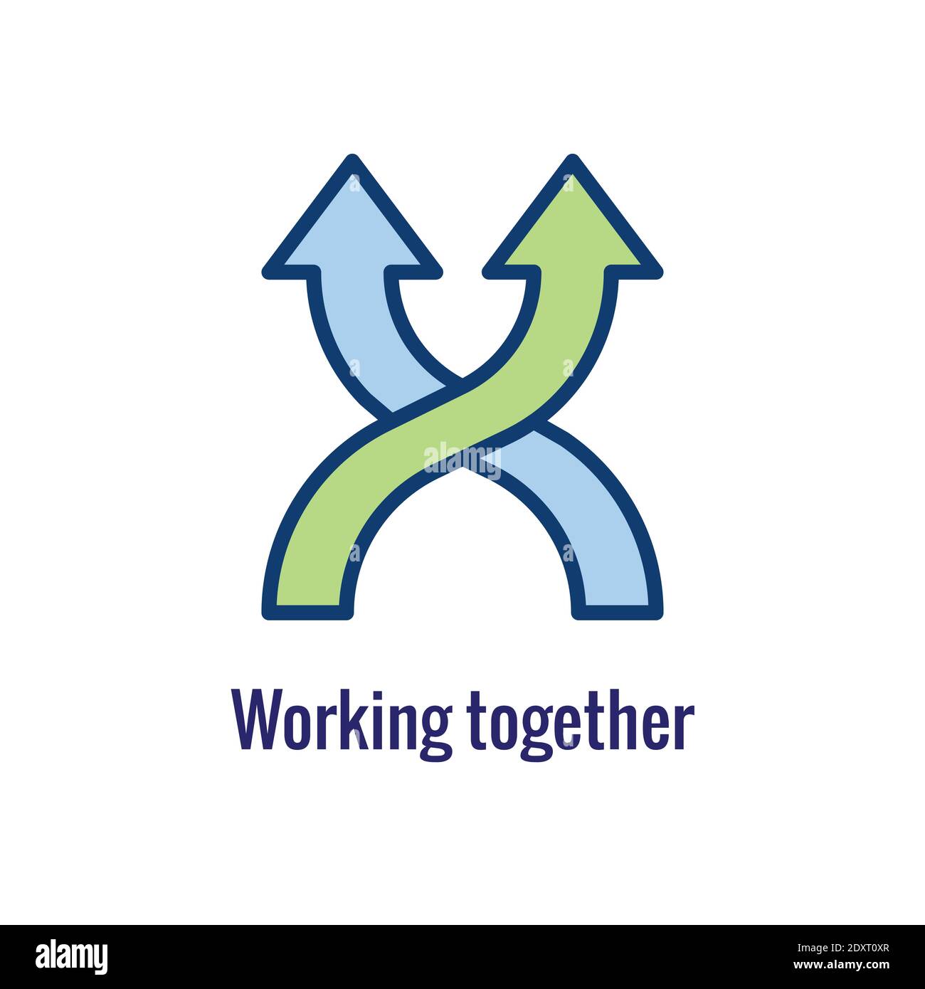 Companies merging together, one buying out the other & icon set banner ...