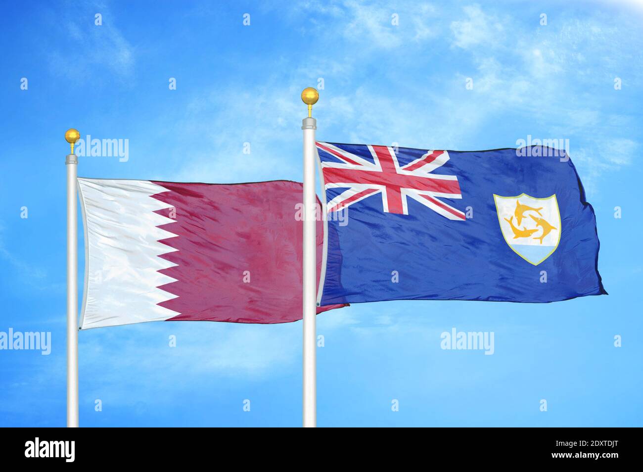 Qatar anguilla flag hi-res stock photography and images - Alamy
