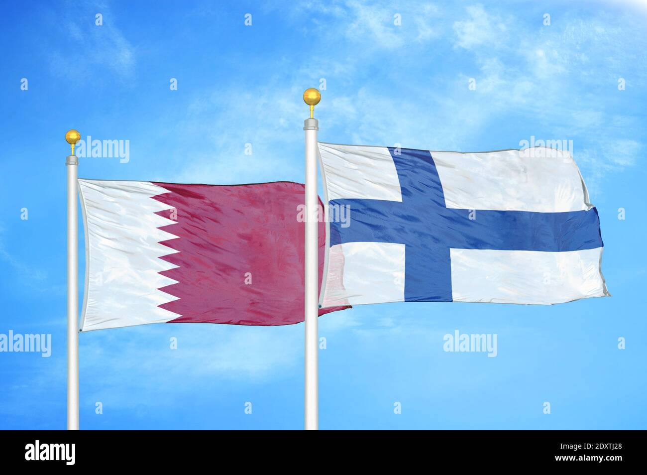 Qatar finland flag hi-res stock photography and images - Alamy