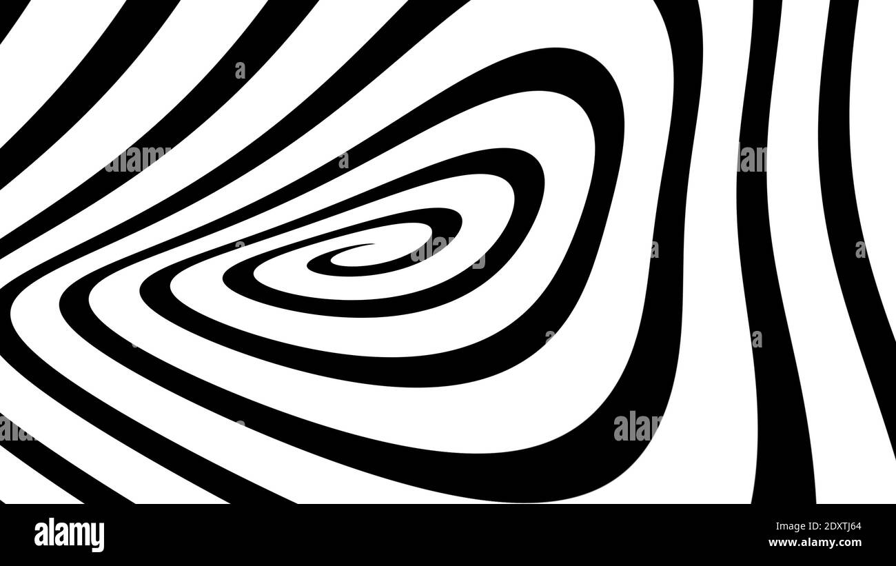 2d illustration of Hypnotize circular pattern background of black and ...