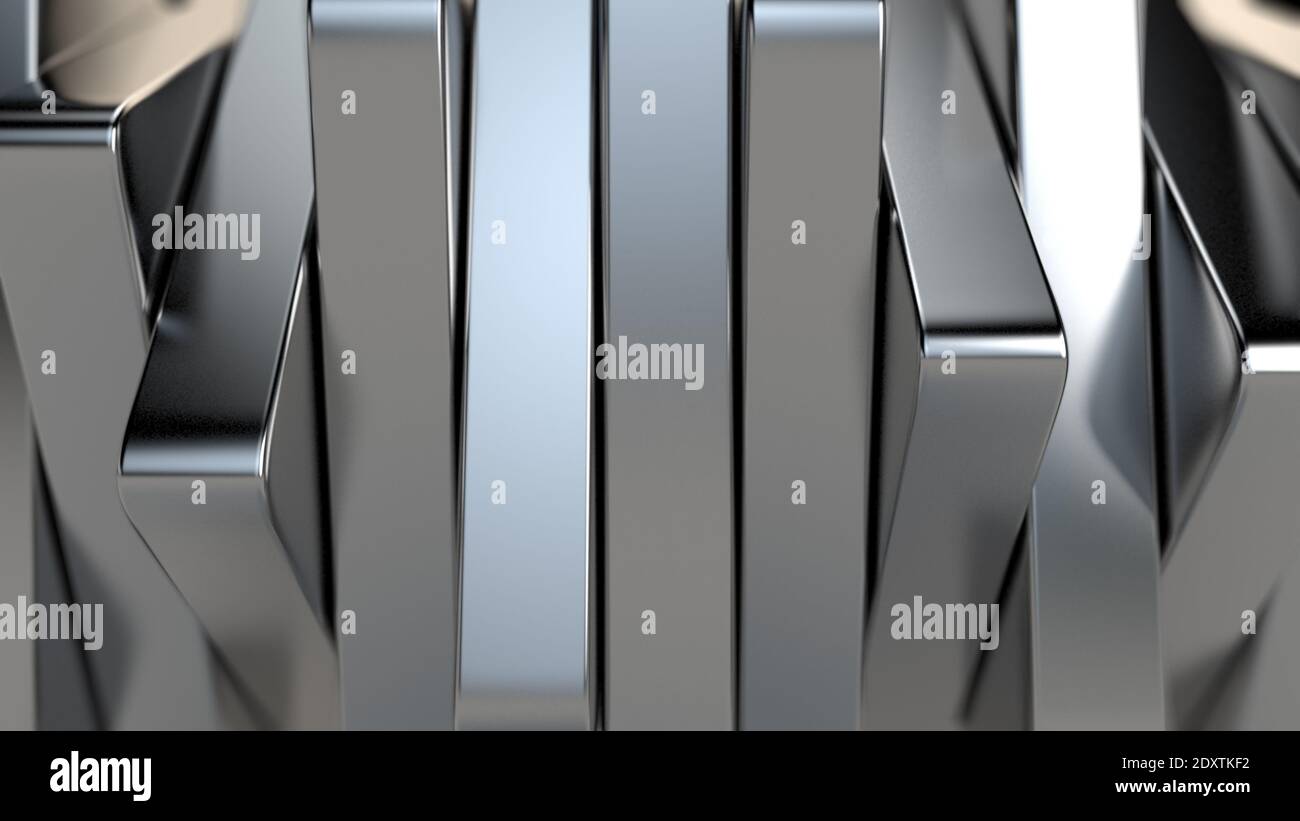 3d rendering of Stainless steel bars in vertical rows Stock Photo - Alamy