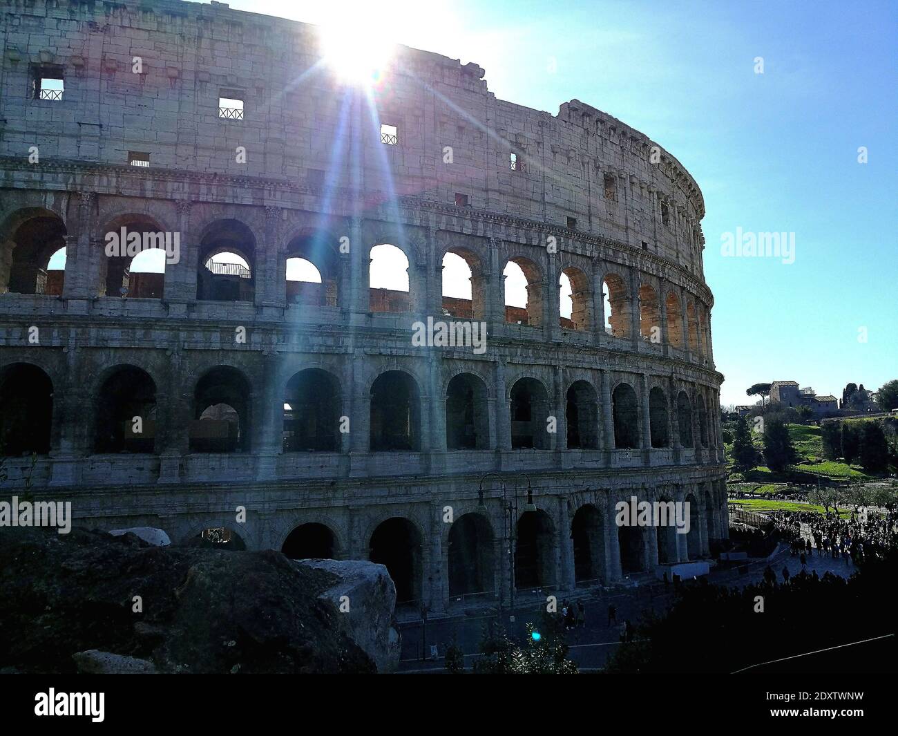Rome coliseum lens flare hi-res stock photography and images - Alamy