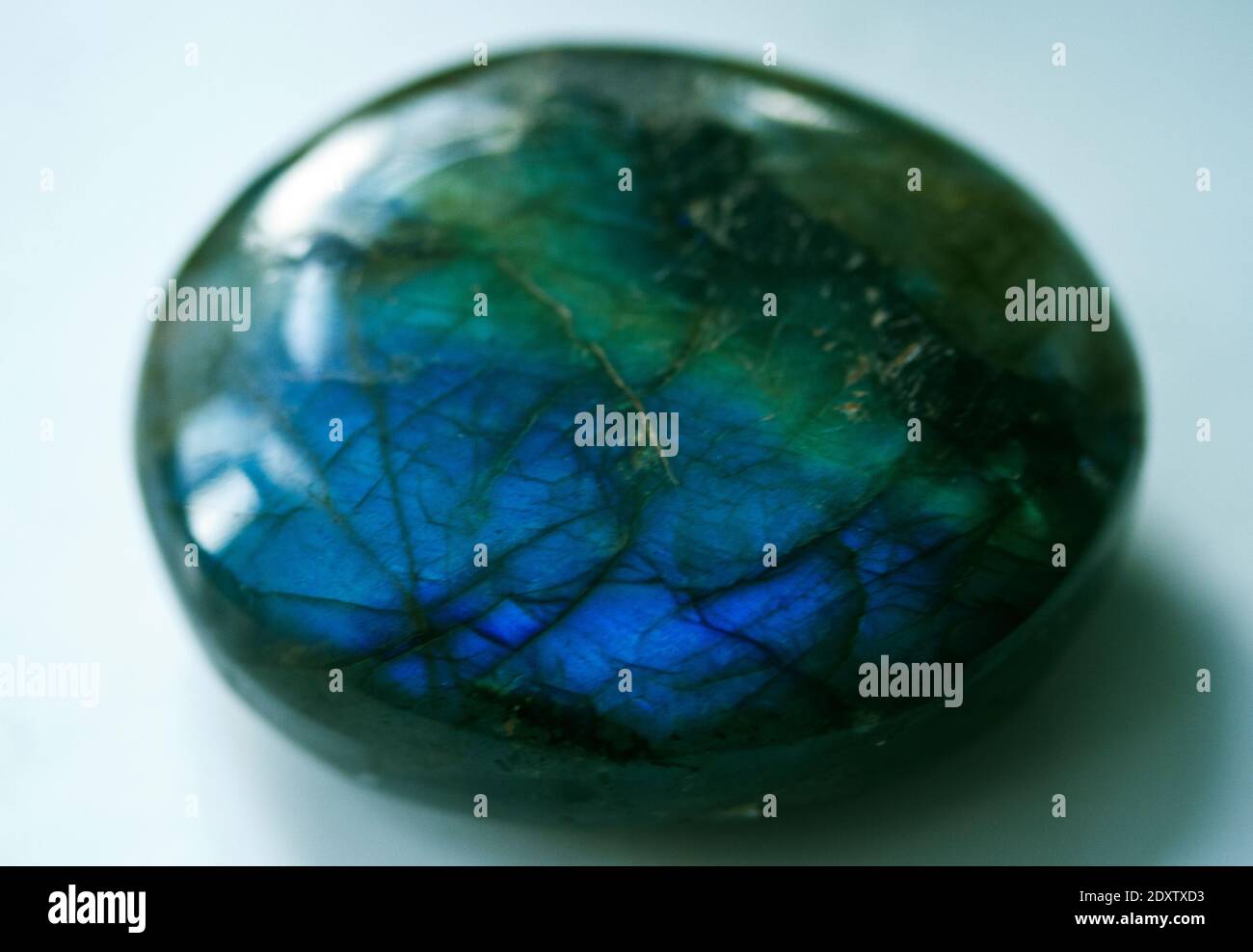 Labradorite has beautiful iridescent blue and green colours and is a ...
