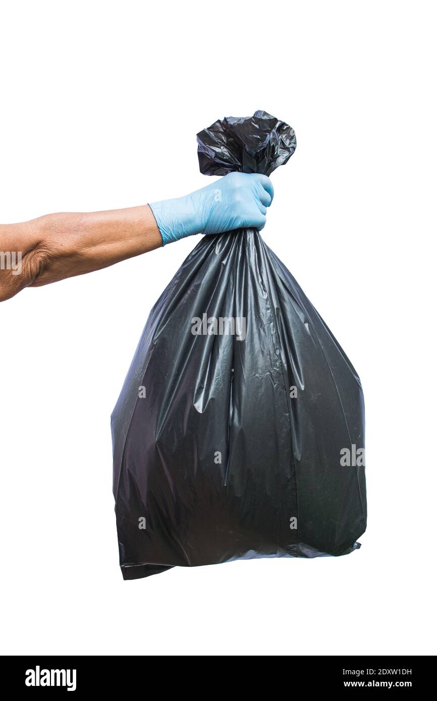 Hand holding garbage bag hi-res stock photography and images - Alamy