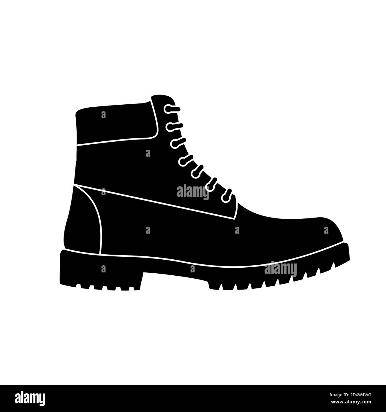 Work boots vector vectors Black and White Stock Photos & Images - Alamy